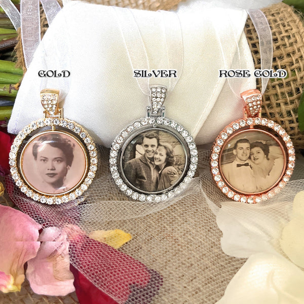 Memorial Bouquet Charm-Photo Remembrance Gift for Bride's Bouquet-Memo ...